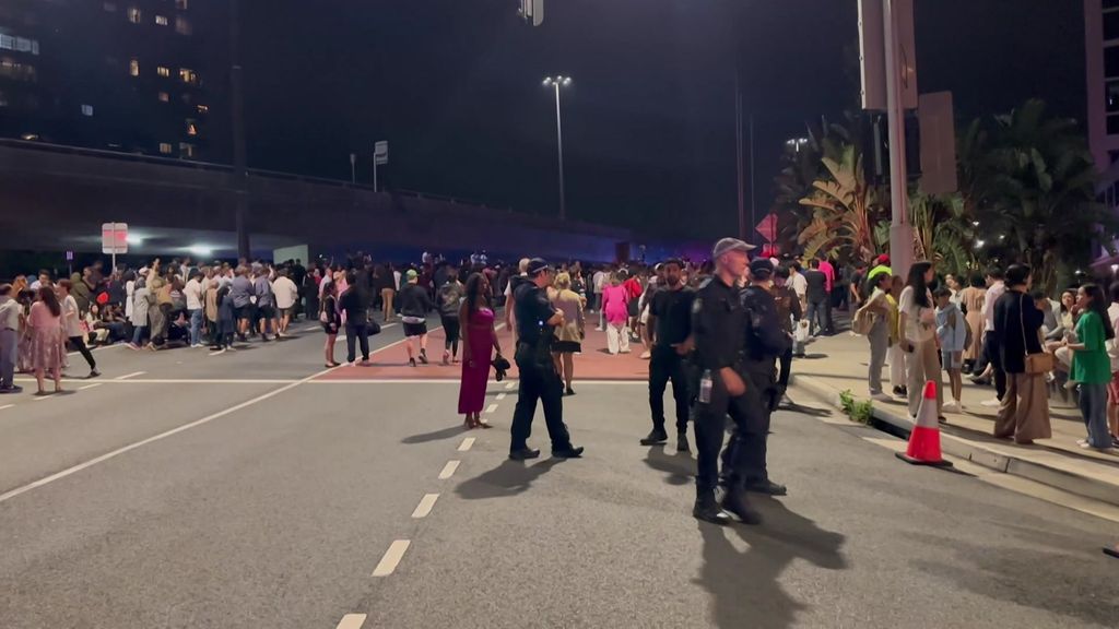 Vision shows the crowds near the Sydney Harbour Bridge - ABC News