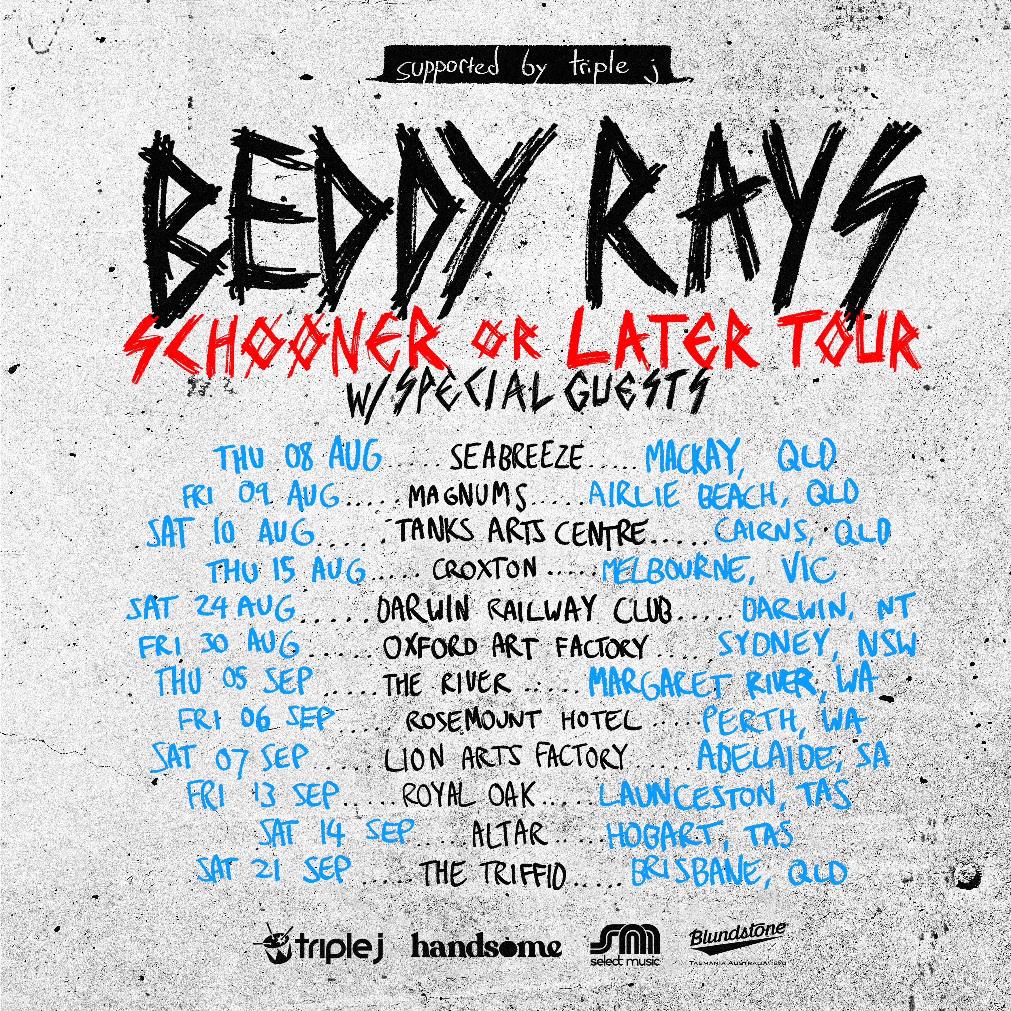 Beddy Rays lock in tour dates for a whip around their fave venues ...