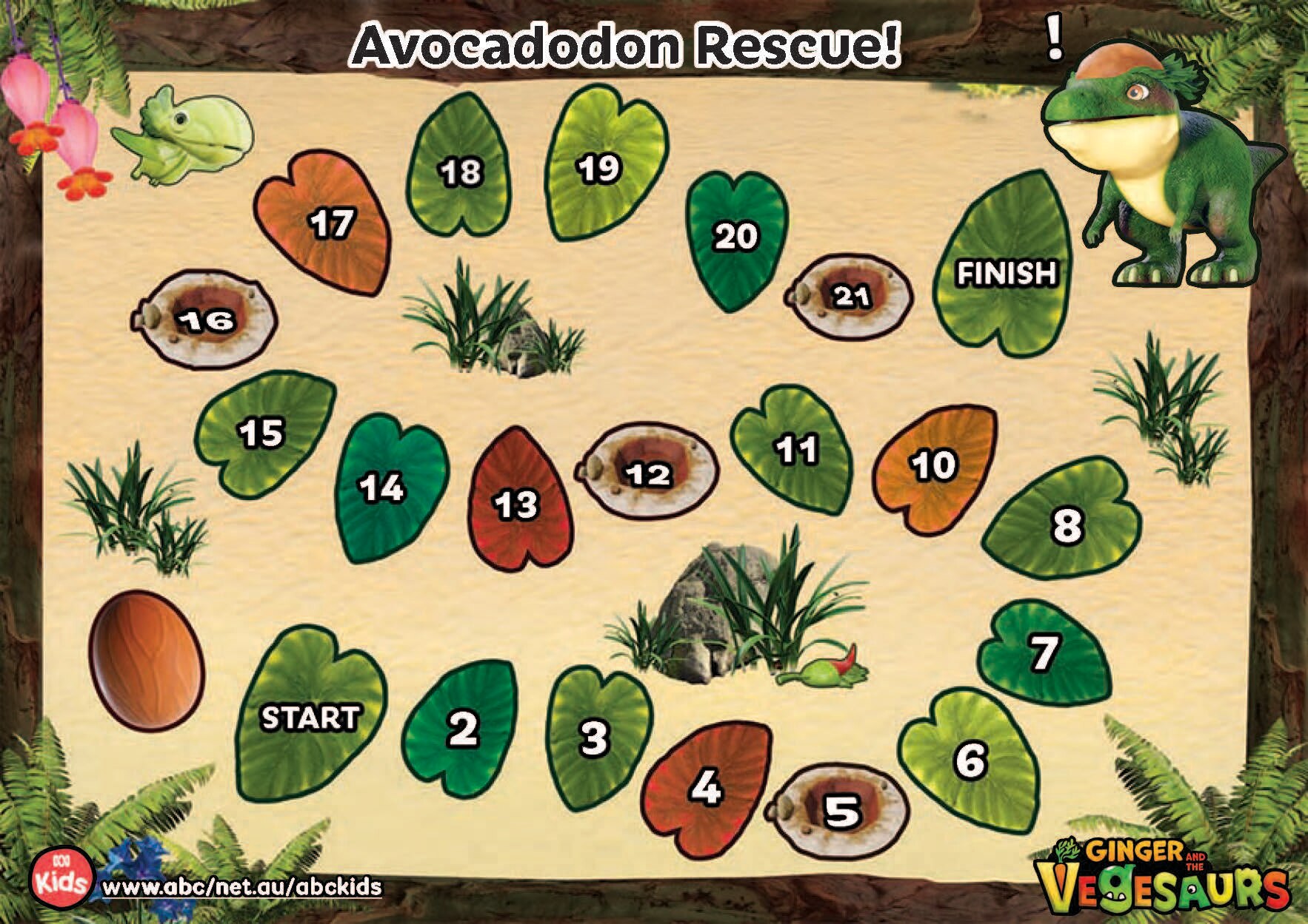 Avocadodon Rescue Board Game - ABC Kids