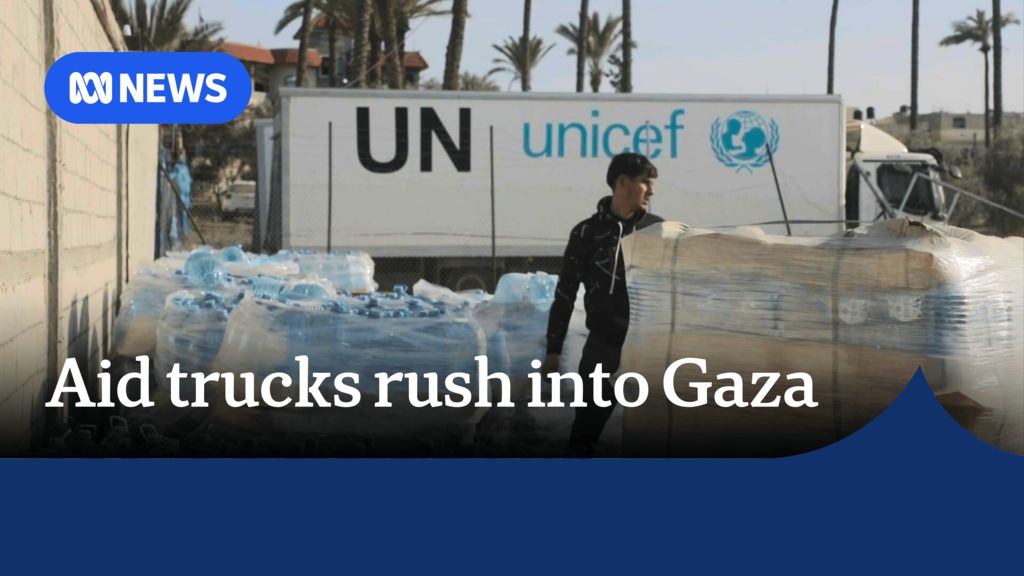 Aid trucks rush into Gaza delivering much-needed relief - ABC News