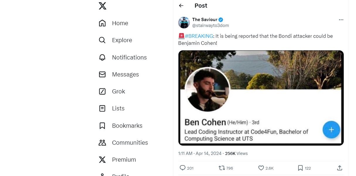 Benjamin Cohen was falsely accused of the Bondi Junction stabbings. Here's how the lie spread ...