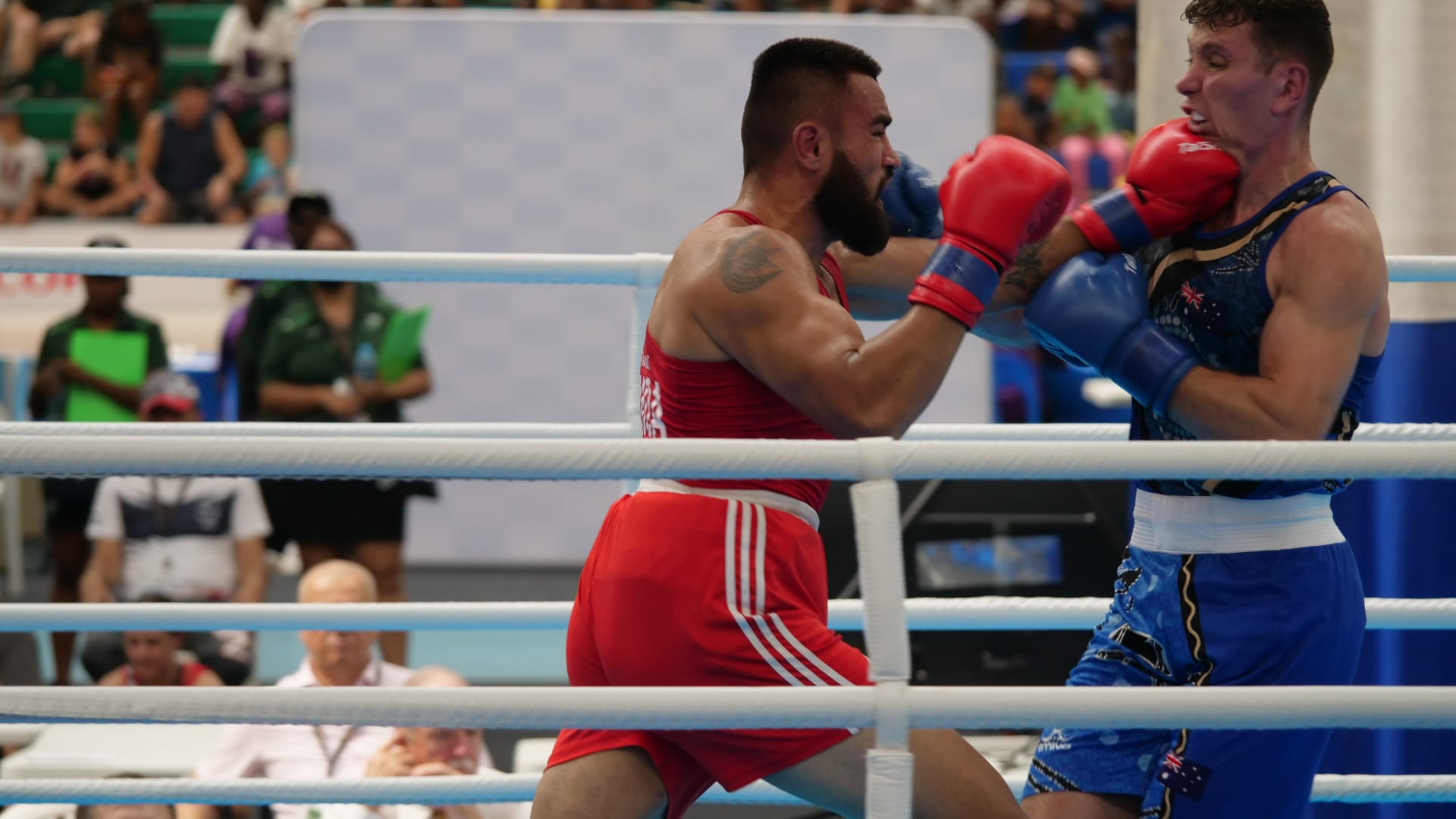 Samoan Ato Plodzicki-Faoagali comes out firing to block Australian ...