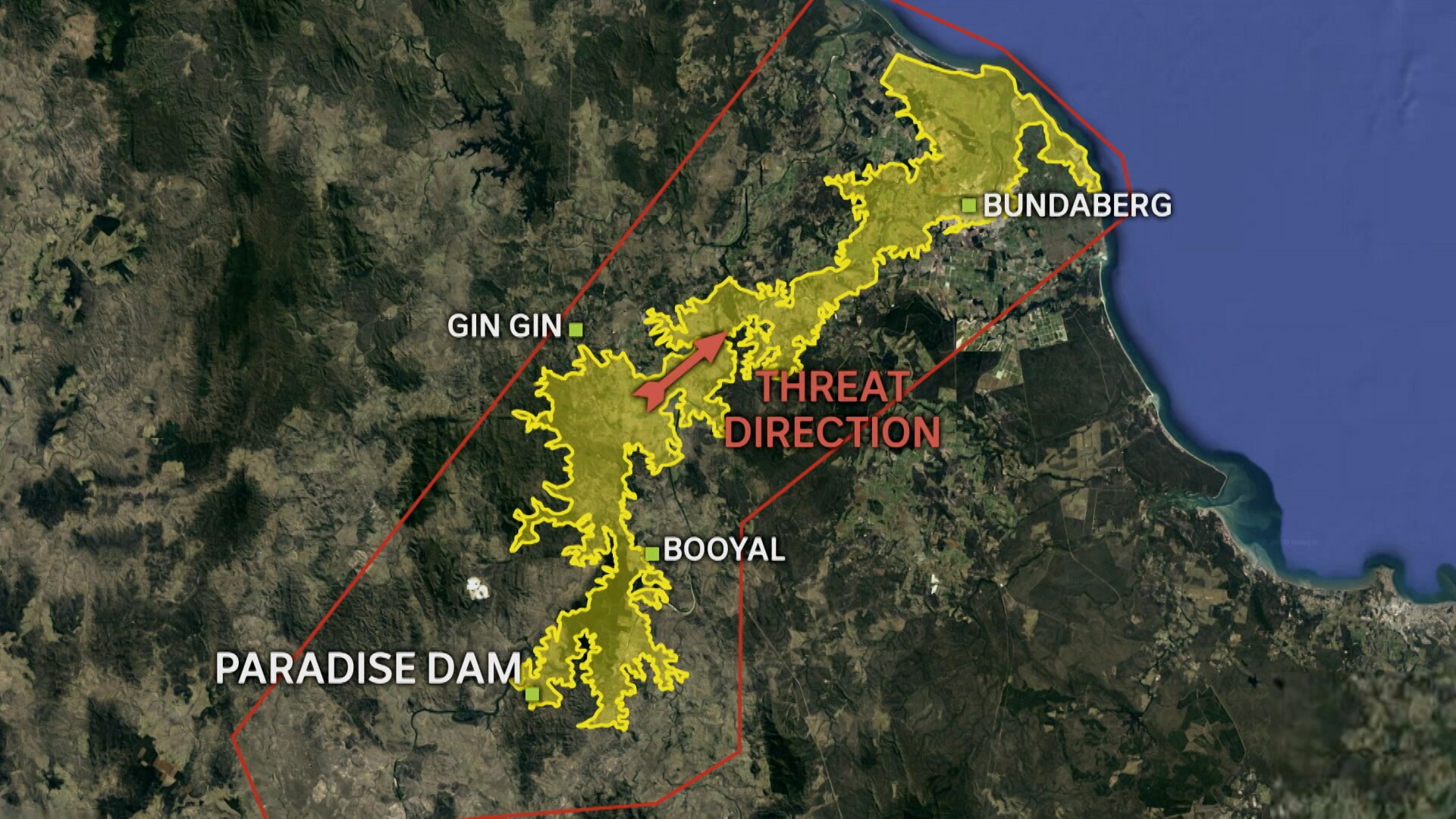 The flood threat downstream from Paradise Dam. - ABC News