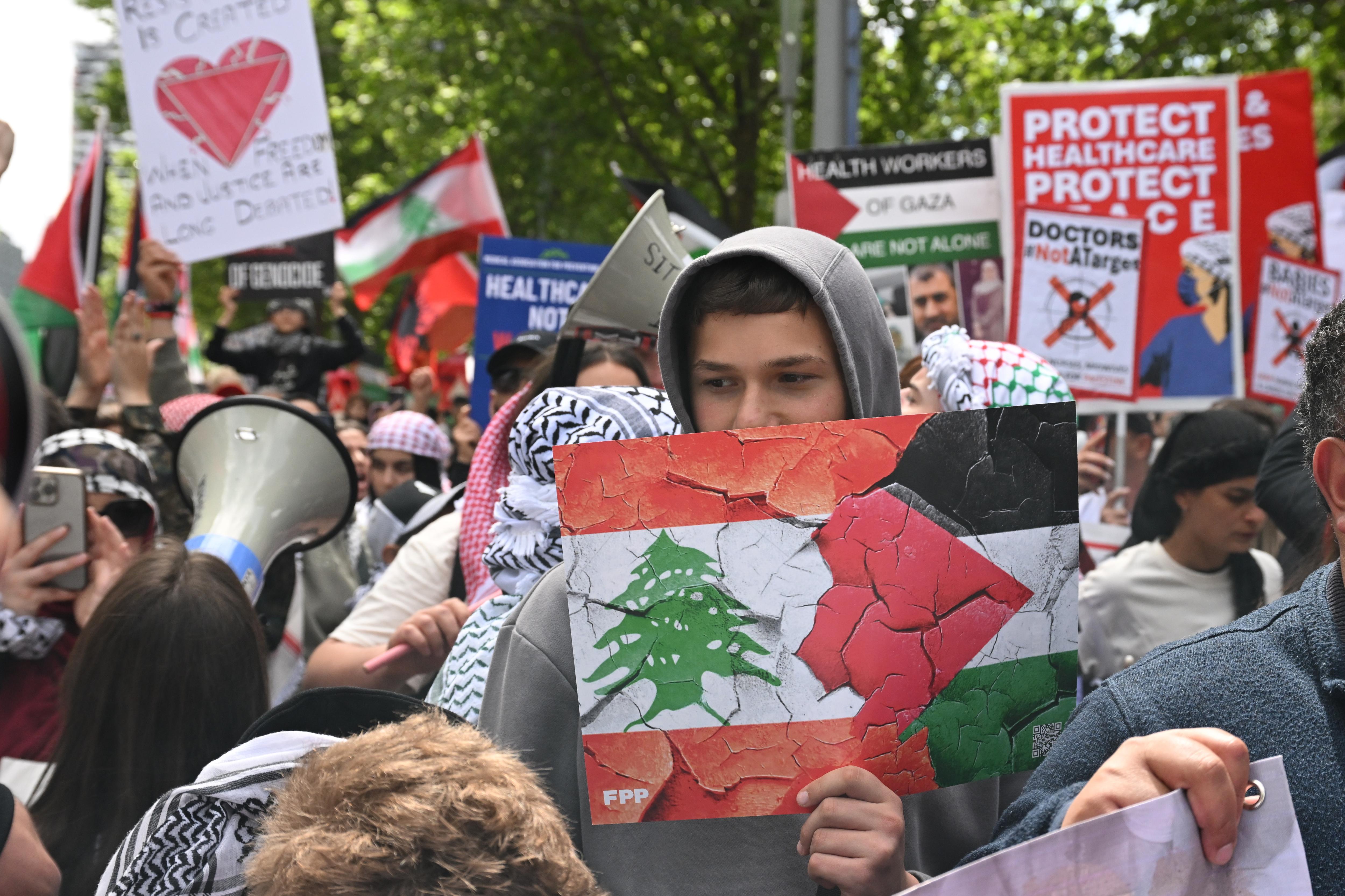 Thousands gather at pro-Palestine demonstrations around the country as ...