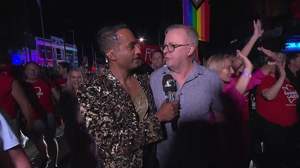Historic moment as Anthony Albanese marches at Mardi Gras Parade - ABC News