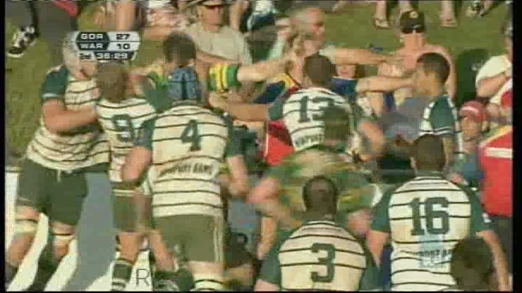 Spectator punches player in rugby brawl - ABC News