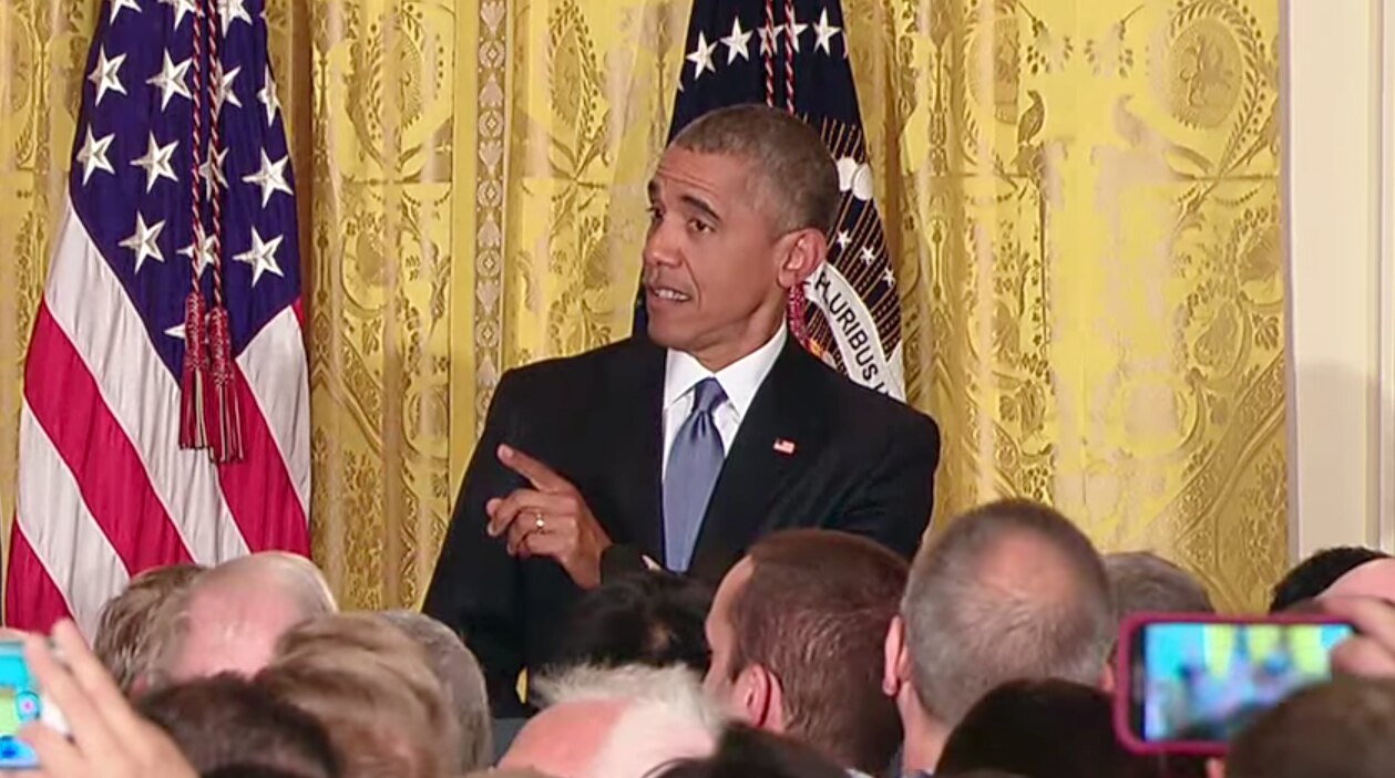 'You're in my house': Barack Obama shuts down heckler at White House ...