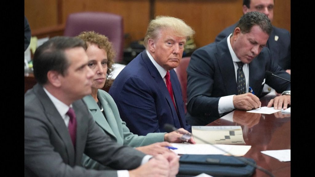 Donald Trump pleads not guilty to 34 counts of falsifying business ...