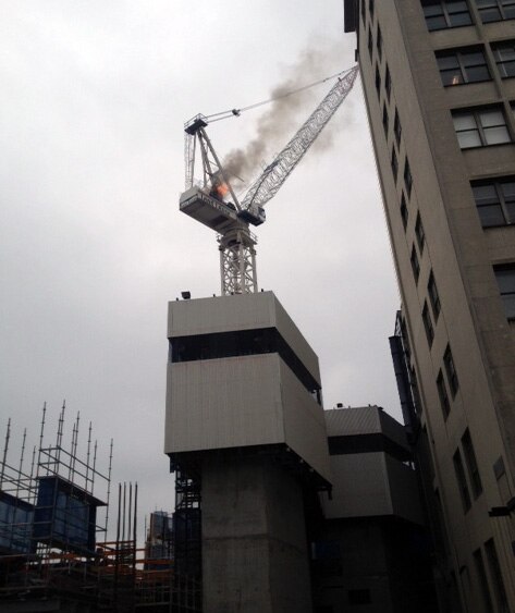 Crane remains at site after fire and collapse - ABC News