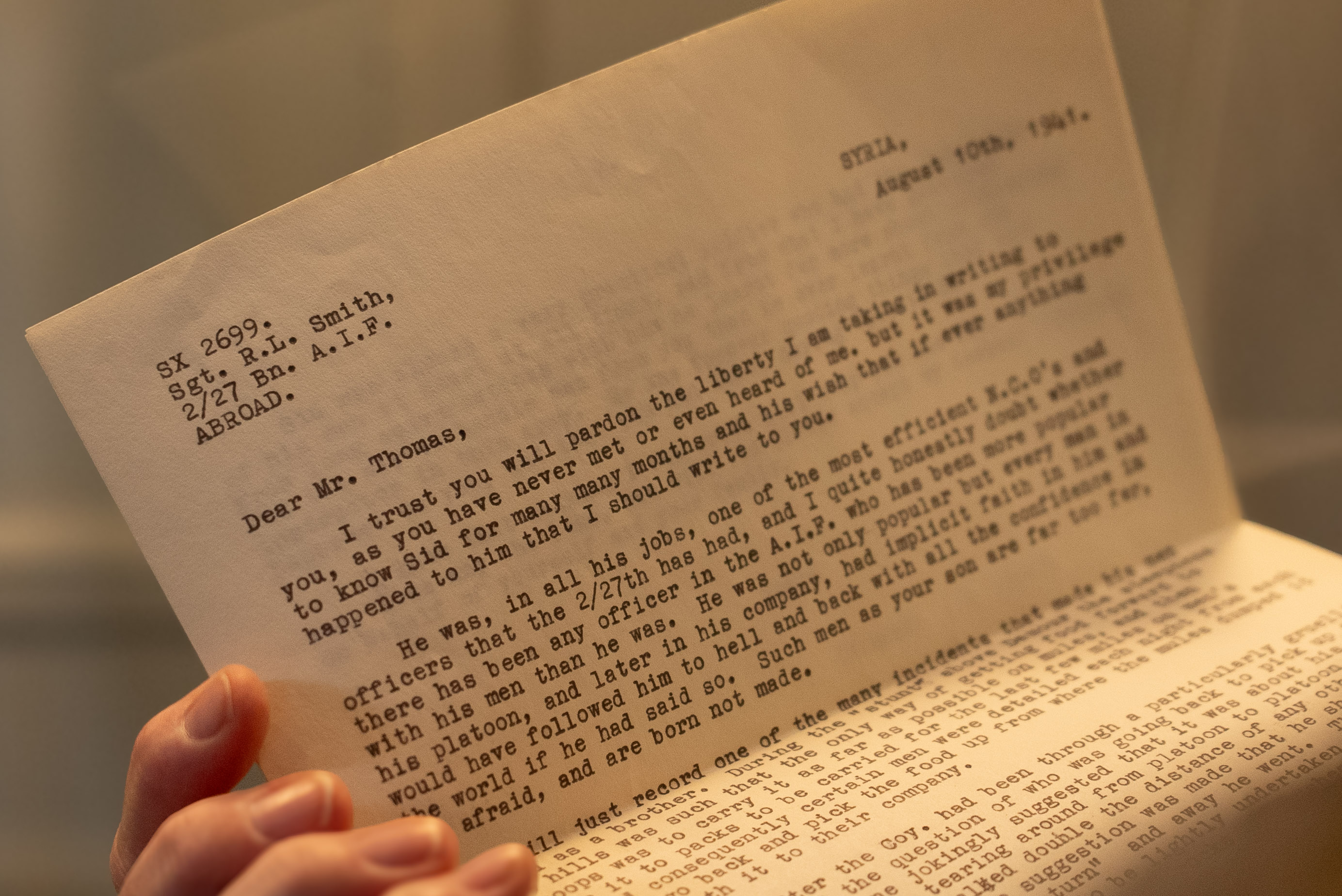 Long lost letter about WWII soldier Sidney Edwin Thomas found hidden ...