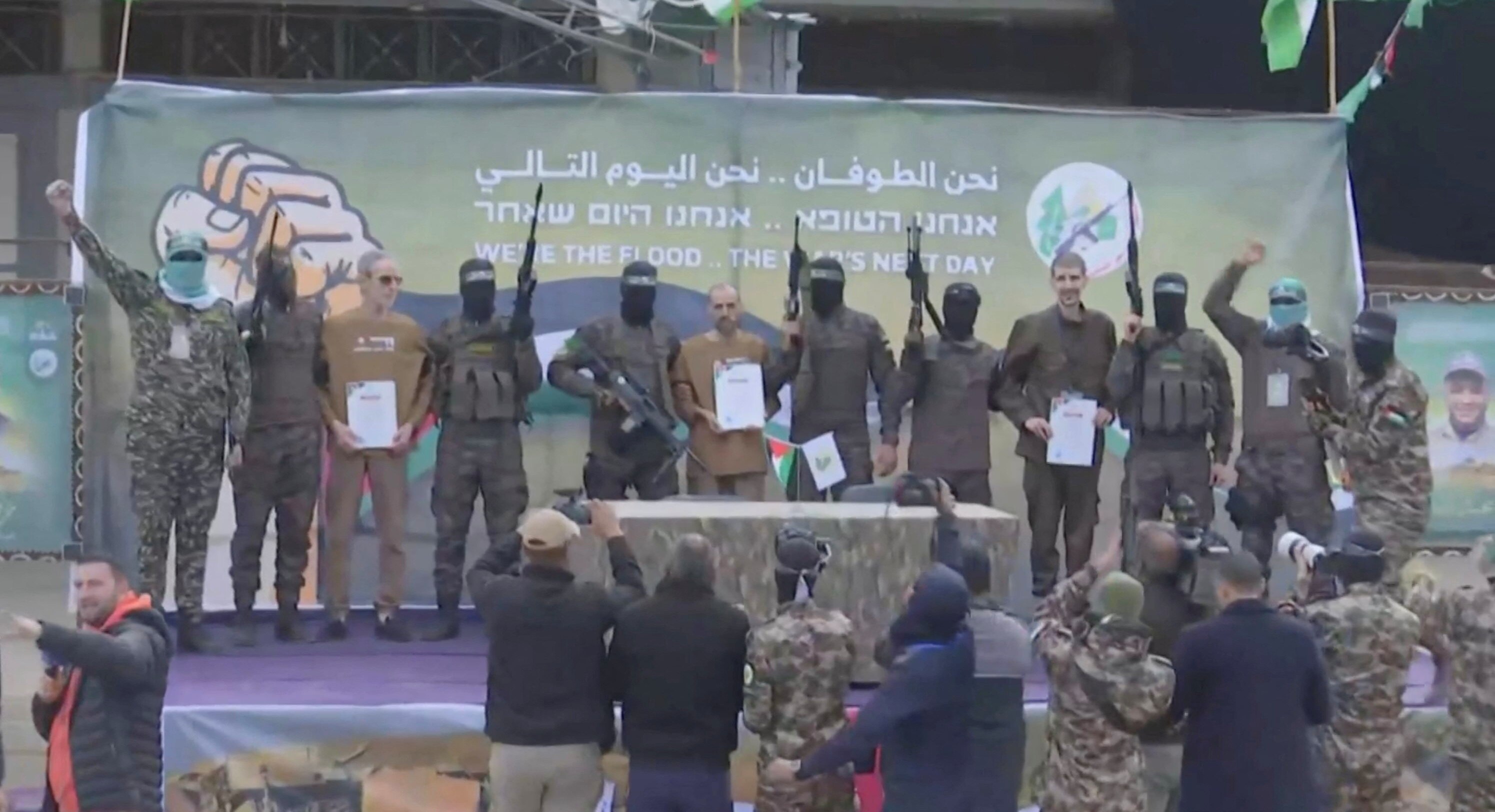 Hamas releases hostages Or Levy, Eli Sharabi and Ohad Ben Ami, Israel ...