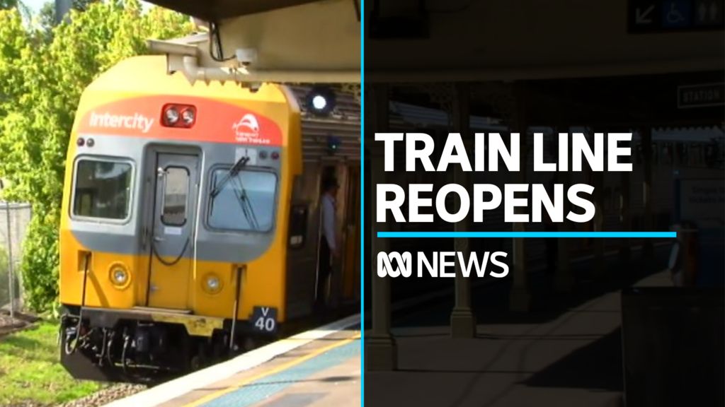 Blue Mountains train line re-opens after flood damage - ABC News