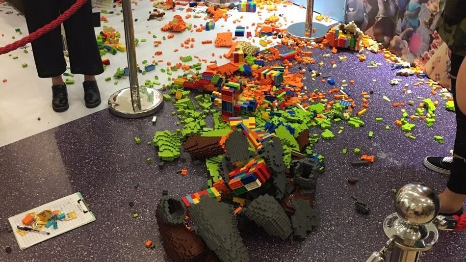 Lego sculpture destroyed after child knocks over $20,000 statue an hour ...