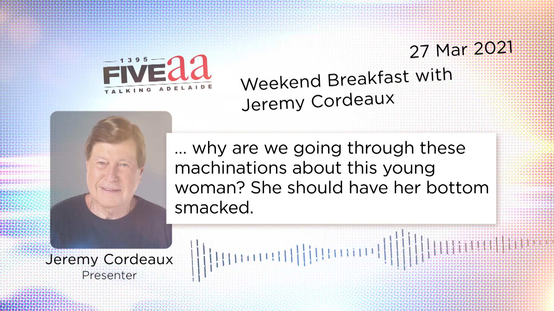Jeremy Cordeaux axed - Media Watch