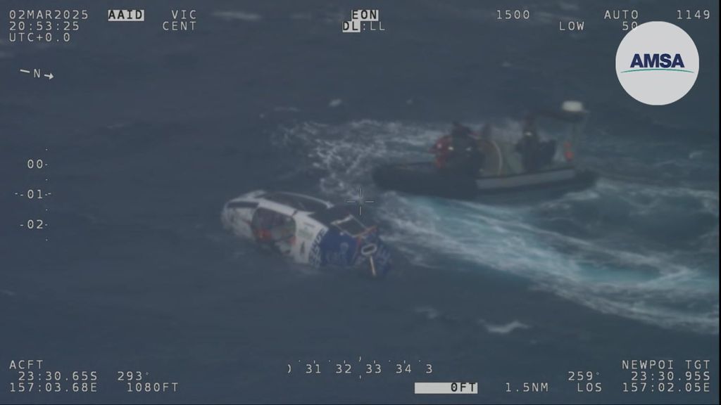 Aurimas Mockus was rescued in the Coral Sea this morning. - ABC News