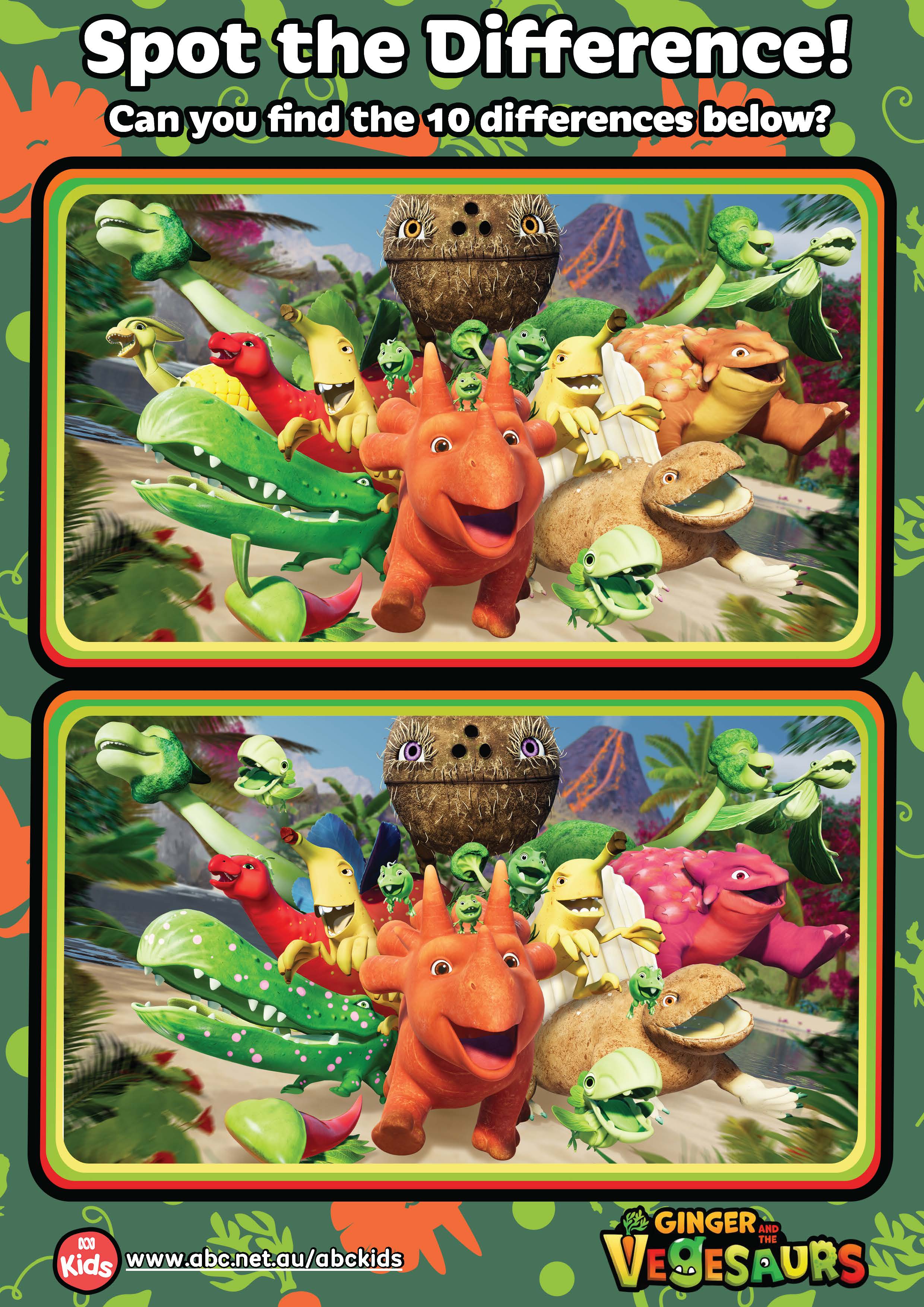 Spot The Difference Vegesaur Dash - ABC Kids