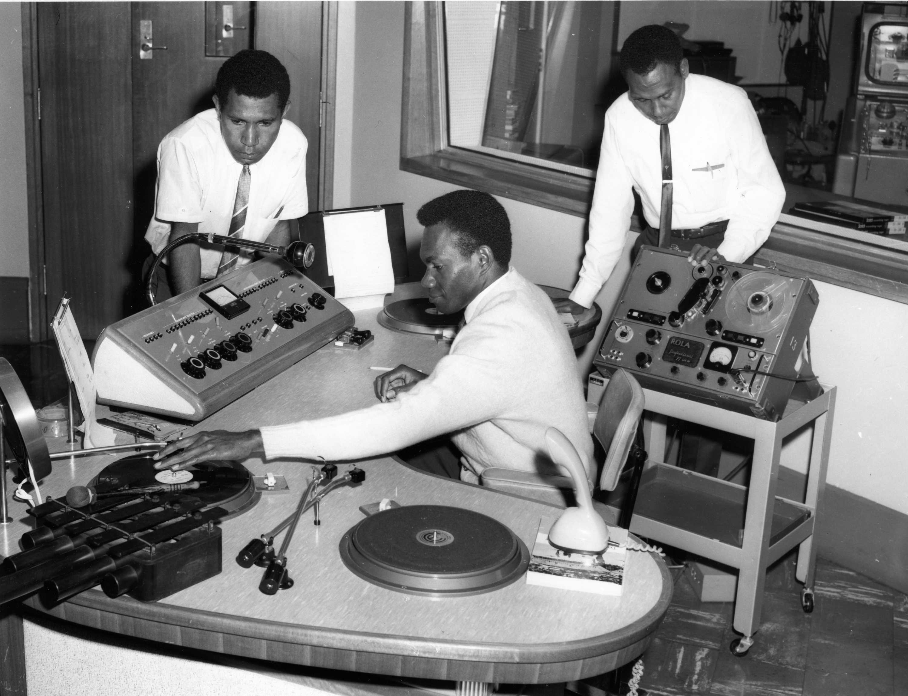 Pearson Vetuna, Joaph Eremas and Mark Kono in ABC Canberra studio - ABC ...