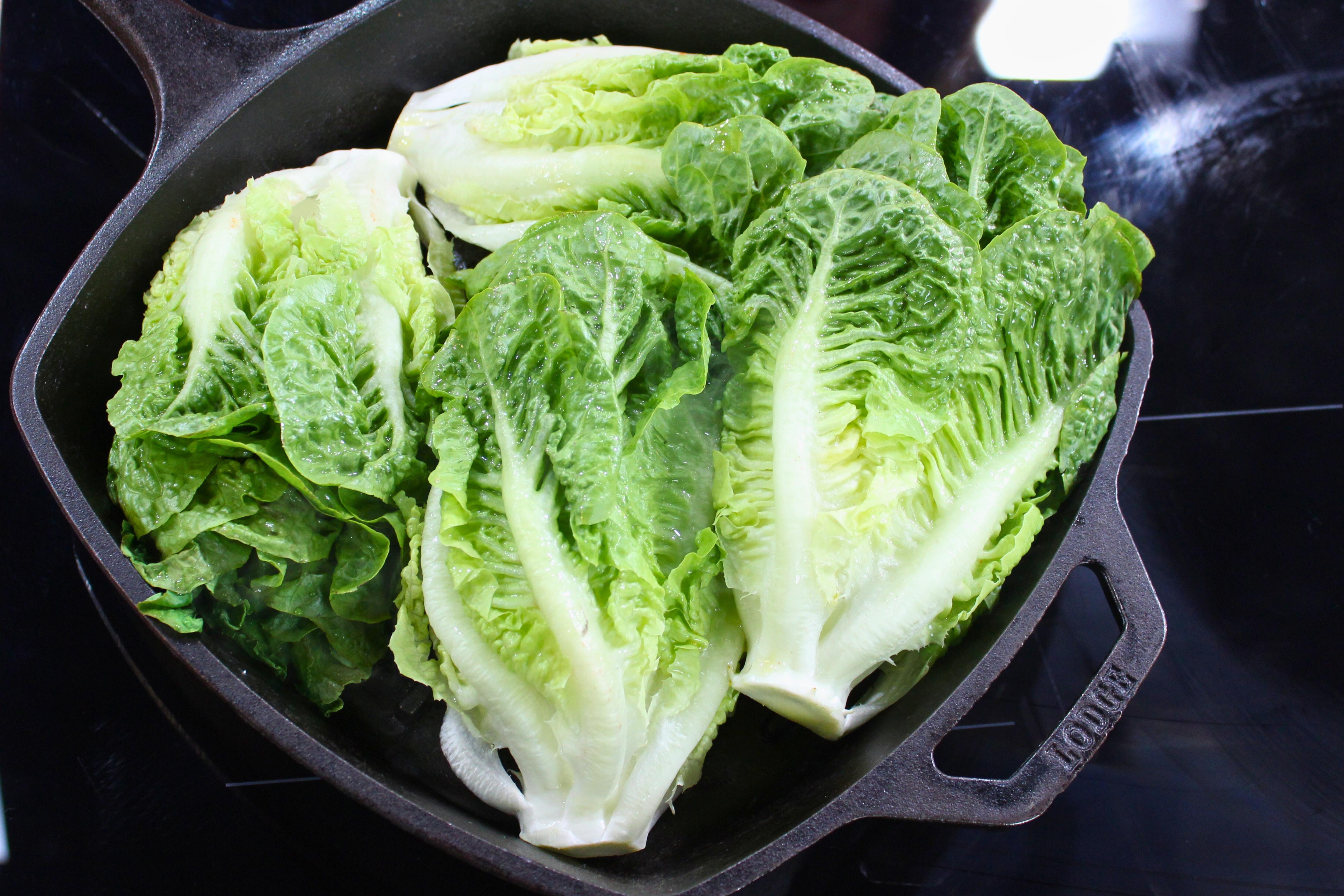 Grilled cos salad with almonds and wholegrain mustard - ABC News