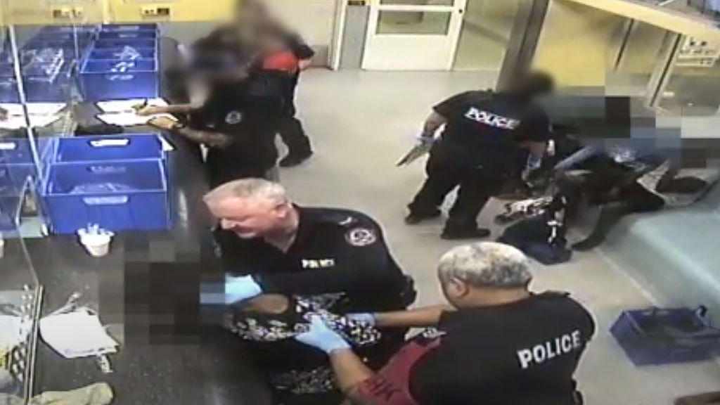 CCTV footage of the incident at the Alice Springs watch house - ABC News