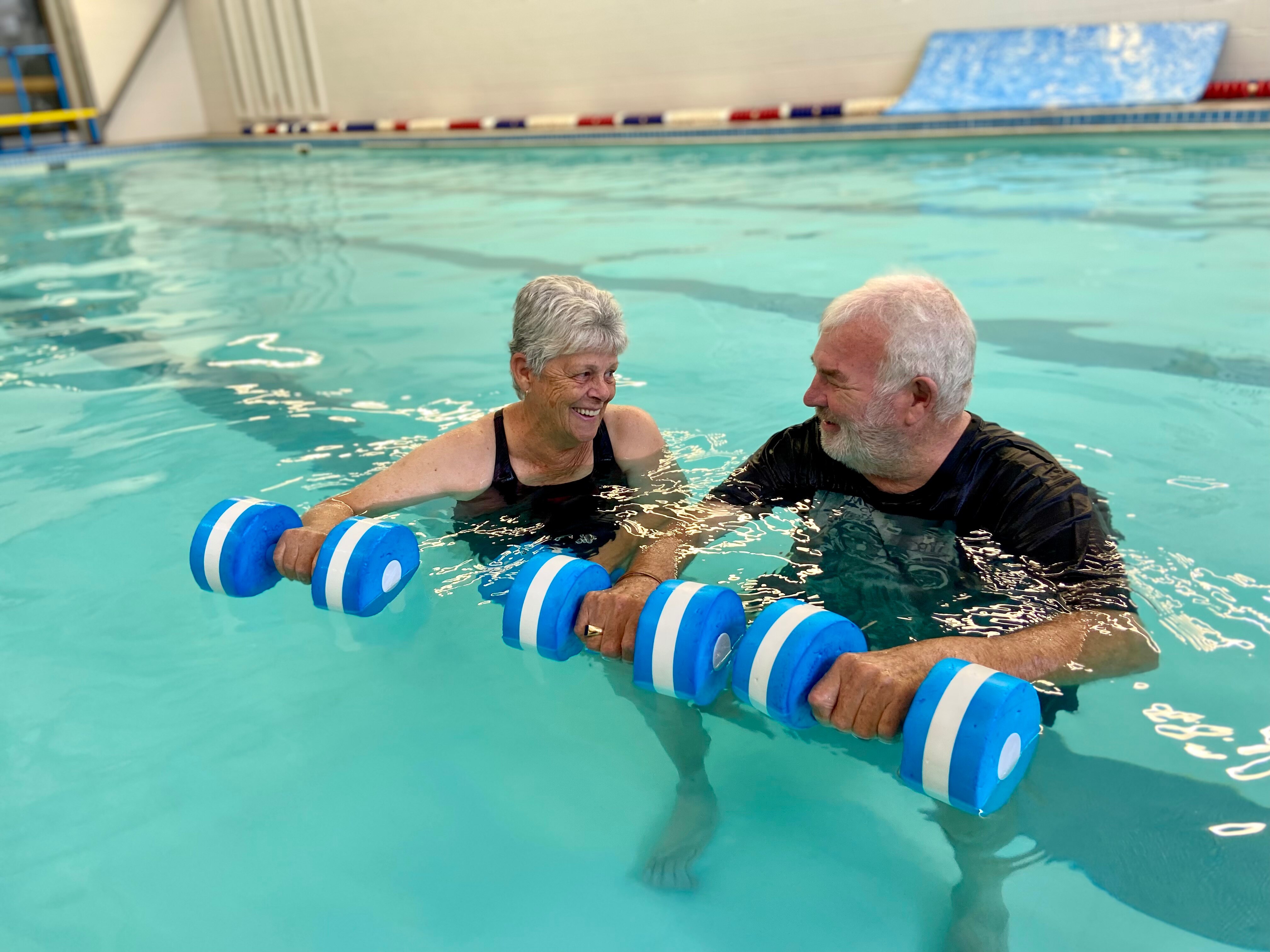 Aqua aerobics popular among over-50s as water-based exercise helps ...