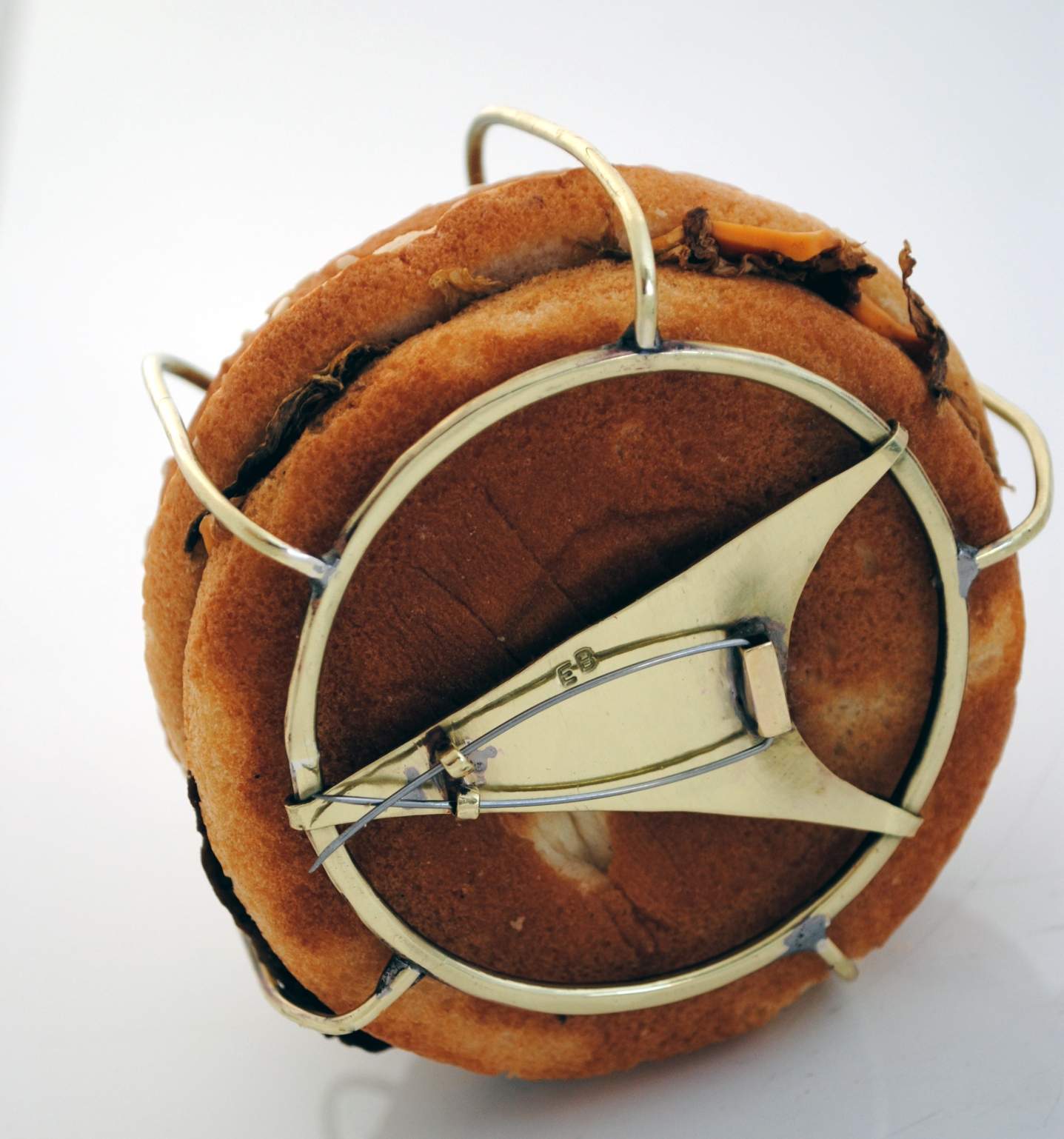 Preserved hamburger made into brooch by Tasmanian jeweller still looks ...