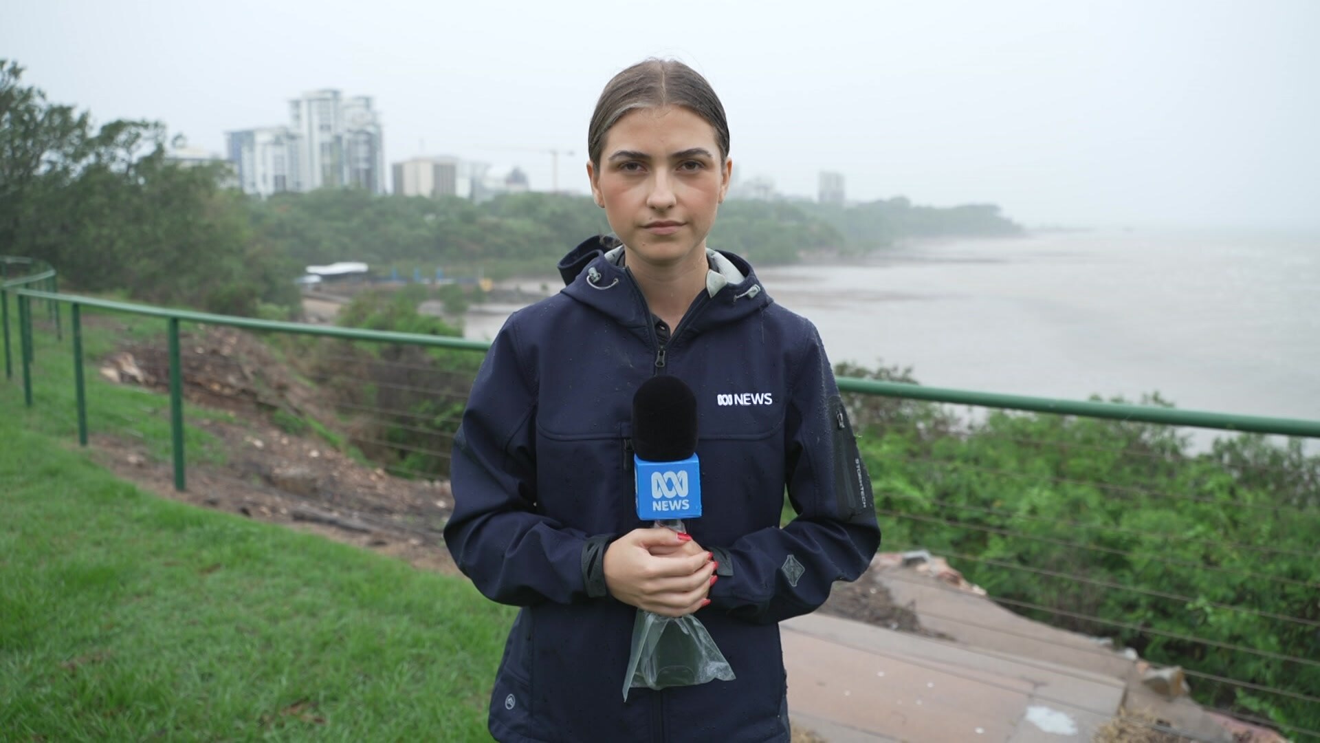 ABC Darwin journalist reporting on cyclone - ABC News