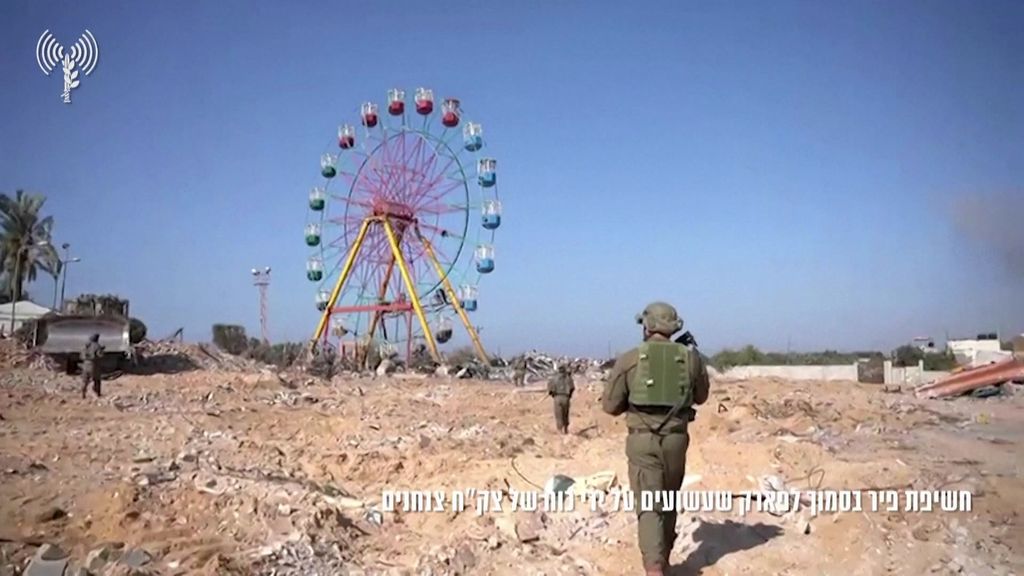 Israeli army releases footage of a destroyed amusement park in Gaza ...
