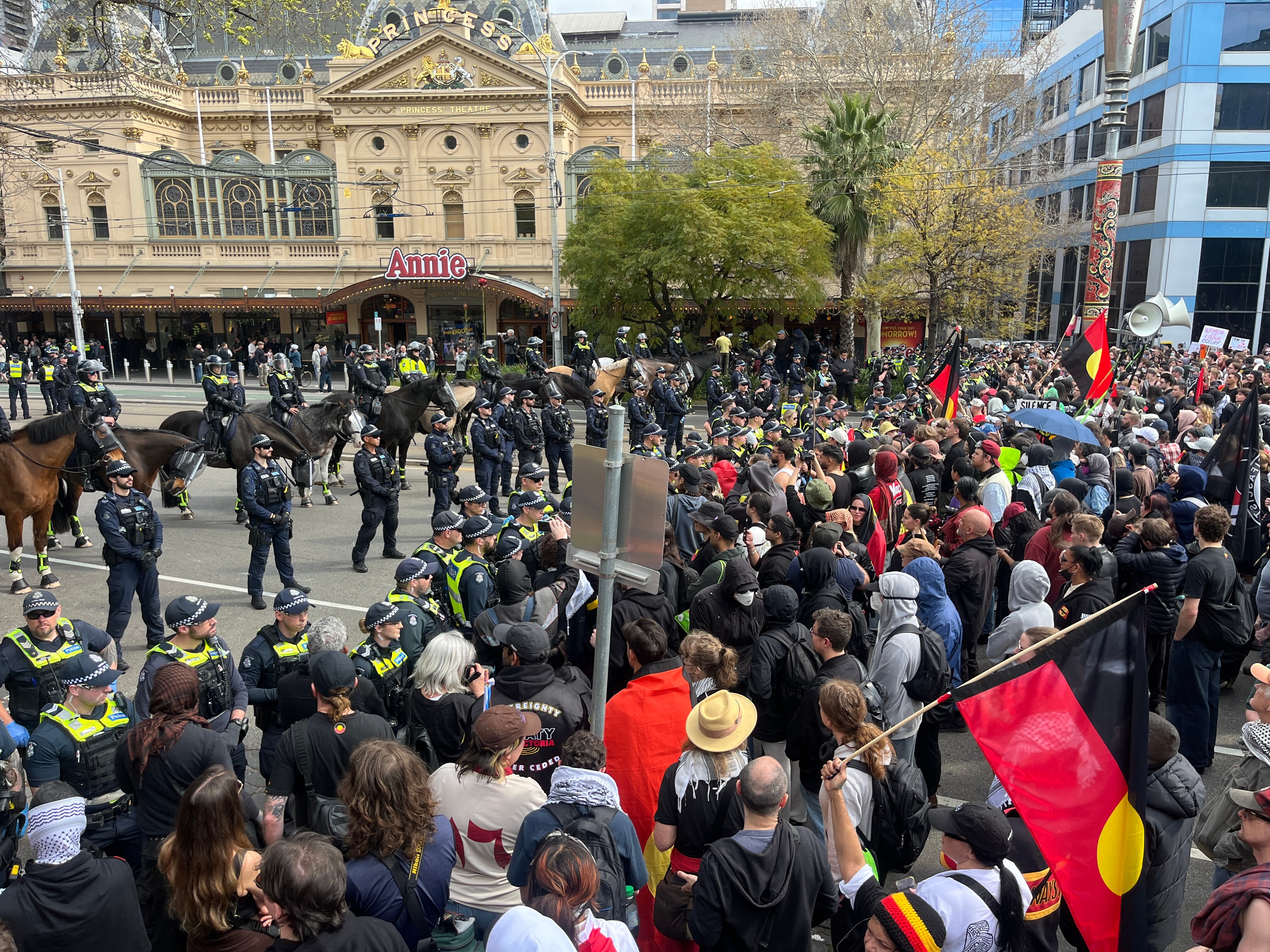 Heavy police presence monitors thousands of protesters across Australia ...